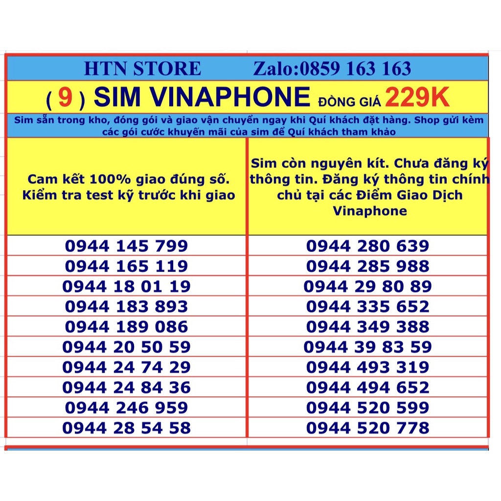 Sim vinaphone số đẹp đồng giá 229k (9) – sim trả trước nghe gọi và 4G | Shopee Việt Nam