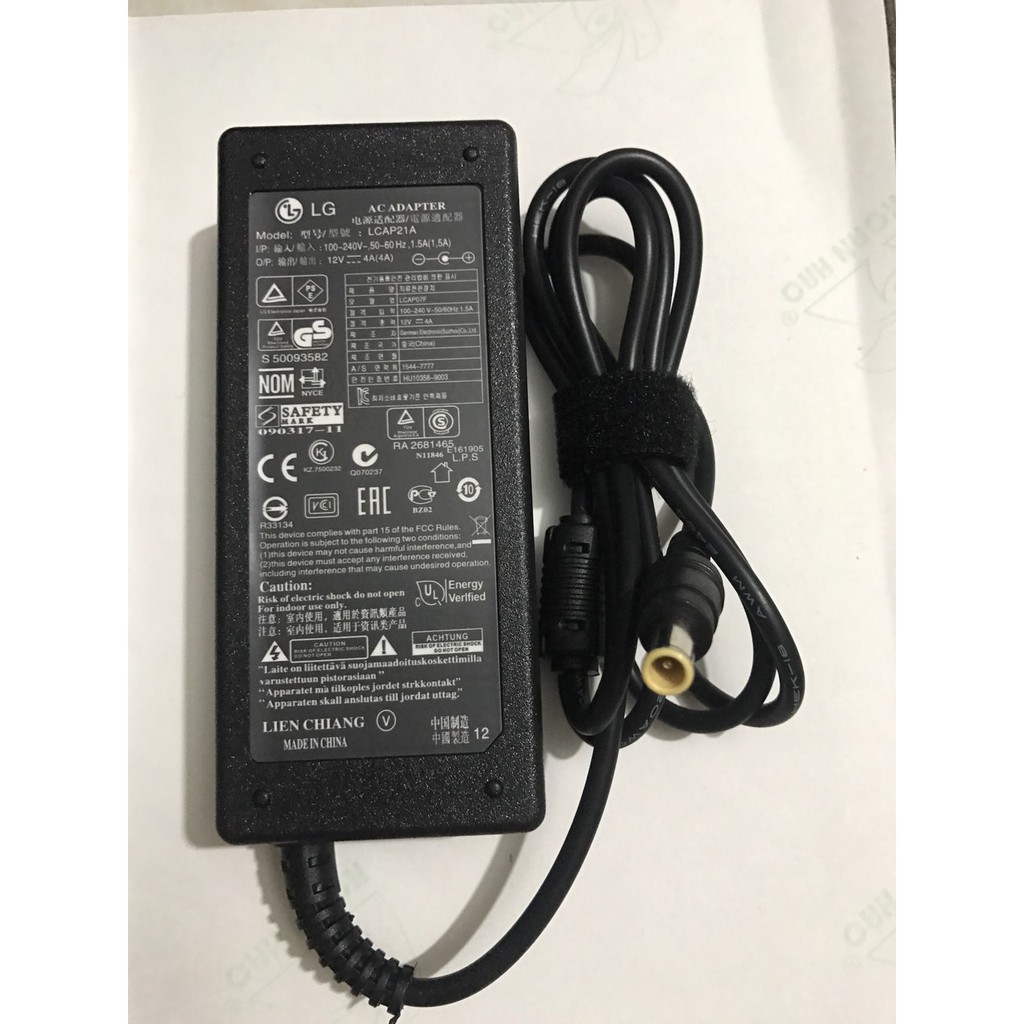 [Mã ELHA9 giảm 15% đơn 50K] Nguồn Màn Hình LG 12V/4A PC KÈM DÂY NGUỒN | Shopee Việt Nam