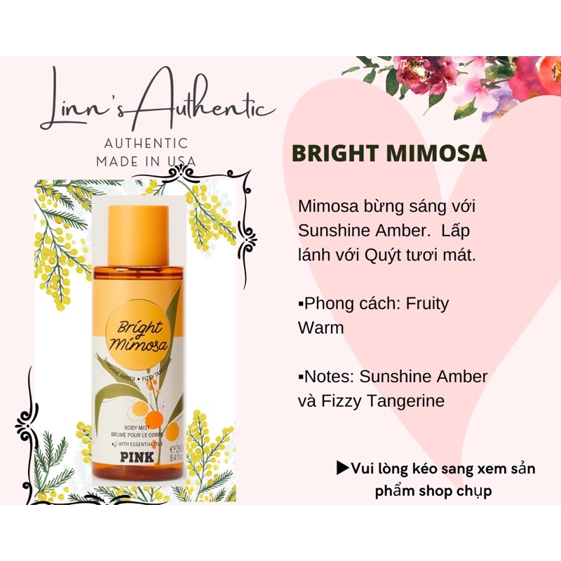 BRIGHT MIMOSA - Xịt Thơm Body Mist Victoria’s Secret | Shopee Việt Nam