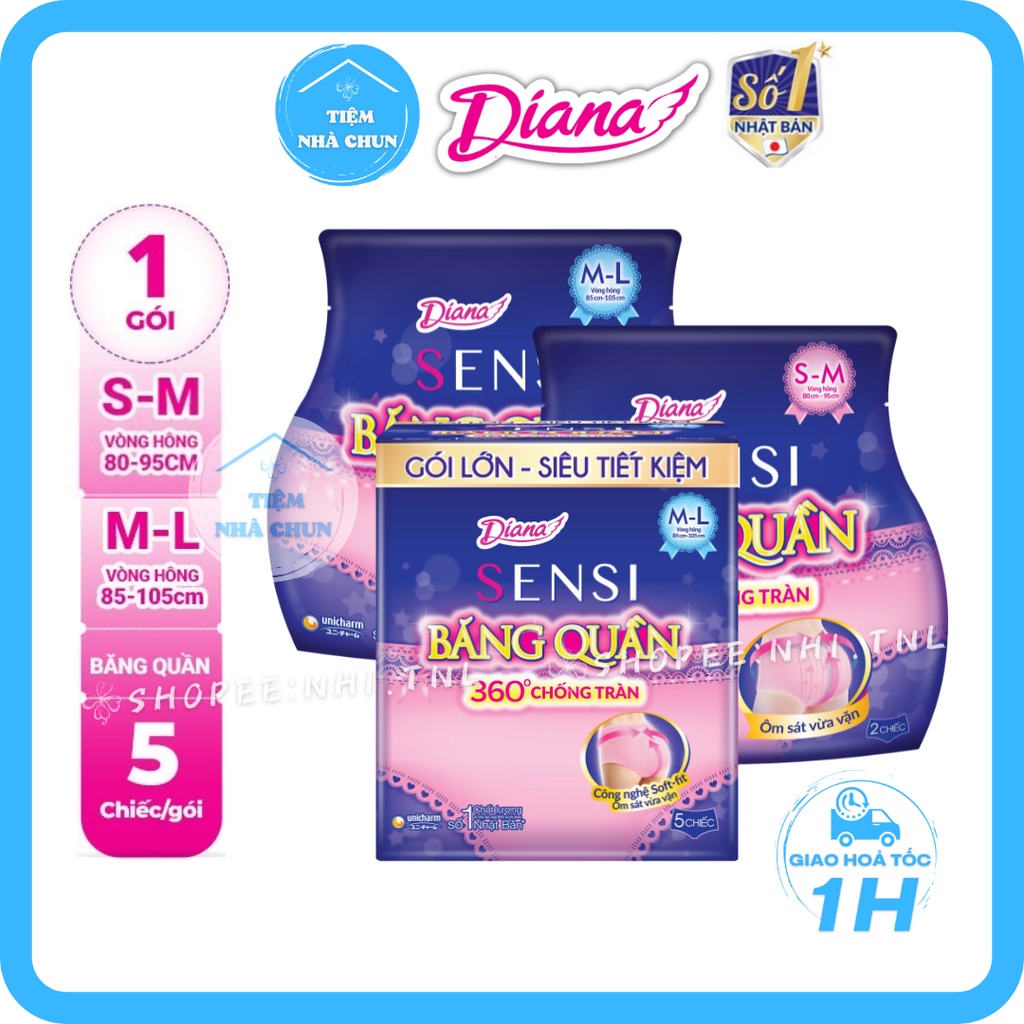 [BVS] Băng Vệ Sinh Ban Đêm Dạng Quần (Băng Quần) Diana Sensi Size S - M ...