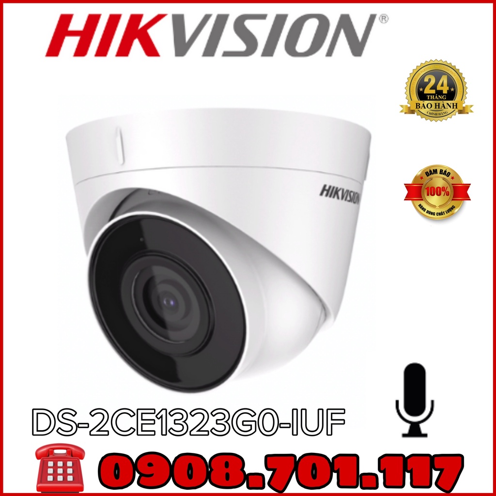 Camera IP Dome hồng ngoại 2.0 Megapixel HIKVISION DS-2CD1323G0-IUF | Shopee Việt Nam