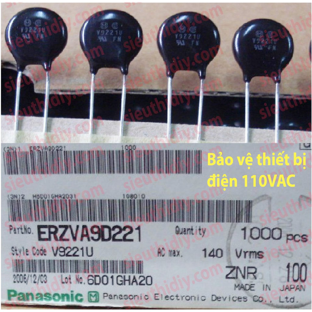 Tụ chống sét Varistor (MOV) bảo vệ quá áp thiết bị điện, điện tử ...