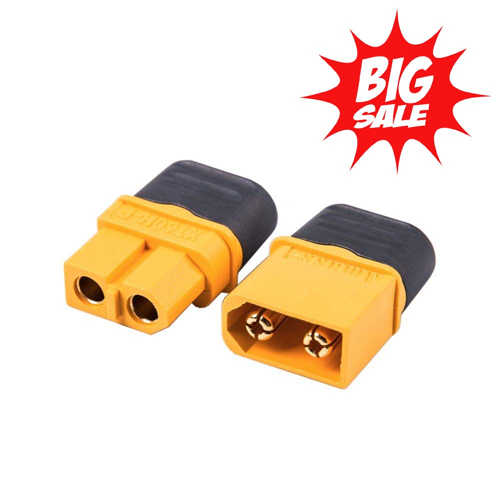 Giắc cắm pin Amass XT60H Jack cắm pin lipo đồng nguyên chất (cải tiến hơn XT60) cao cấp mạ vàng ...