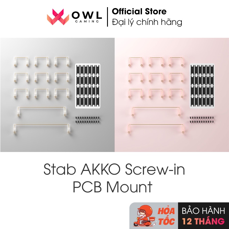 Bộ stab bàn phím cơ AKKO Screw-in PCB Mount (Clear / Sakura Pink ...