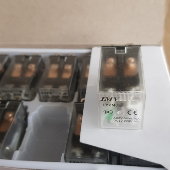 Relay LY2N-J (IMV) rơ le trung gian 8 chân dẹp lớn điện áp 12VDC, 24VDC, 220VAC chất lượng tốt ...