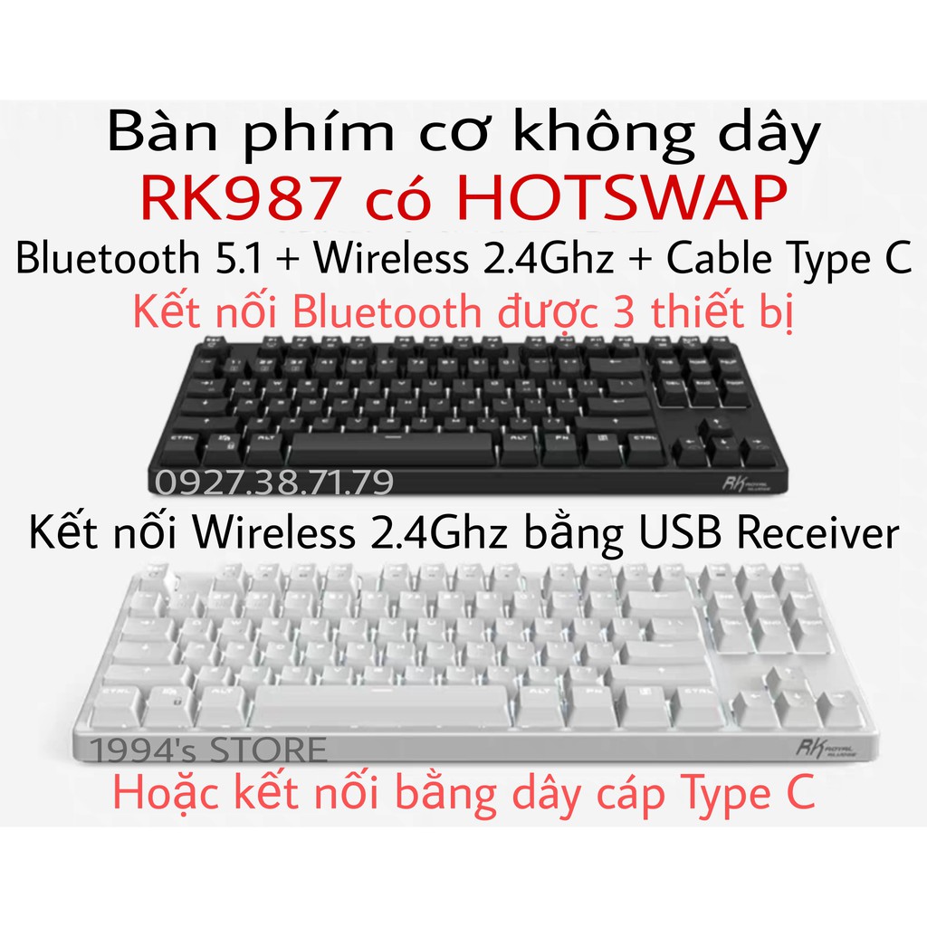 ROYAL KLUDGE RK G87 RGB | Bàn phím cơ không dây RK G87 TKL 87 phím Led RGB - Bản Version 3 ...
