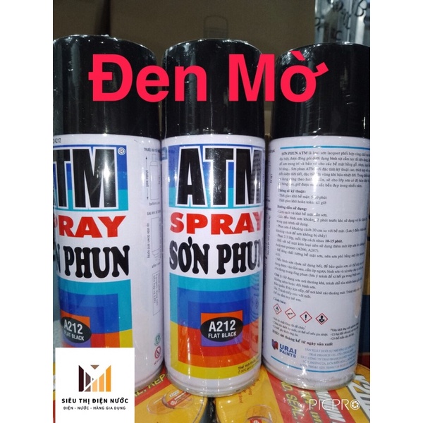 Sơn xịt ATM ĐEN MỜ A212 -ĐEN BÓNG A210 NHANH KHÔ BỀN MÀU | Shopee Việt Nam