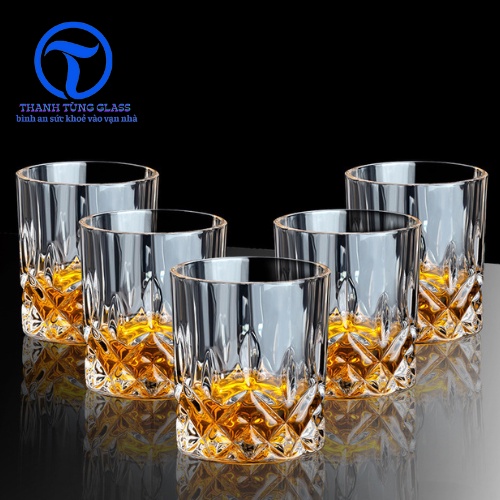 Bộ 6 ly thủy tinh cao cấp hoa văn Jim Beam Whiskey Glass 350ml hàng ...