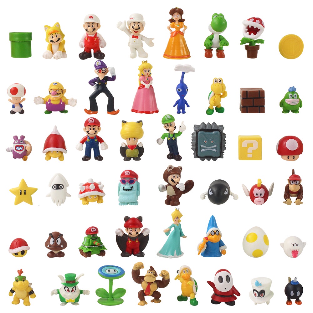 48 Cái / bộ Trò Chơi Super Mario Bros Luigi Mario Yoshi Peach Daisy ...