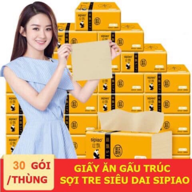 Giấy ăn gấu trúc sipao loại 27 hoặc 30 gói /1 thùng | Shopee Việt Nam