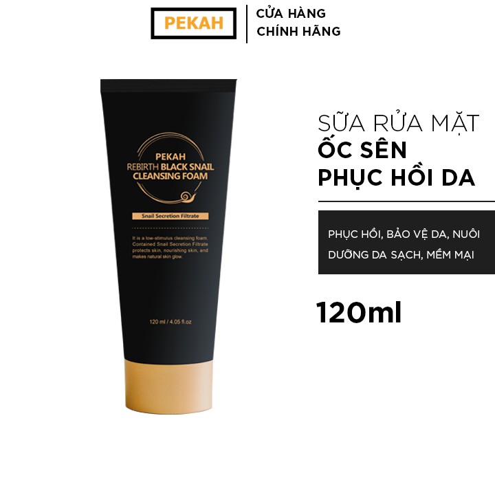 Sữa rửa mặt ốc sên PEKAH phục hồi làm sạch rebirth black snail ...