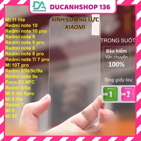 Cường lực Xiaomi Redmi 12C 13C 10C C40 9C Note 10 pro Note 11 pro Note 12 pro Note 5 Note 7 pro ...