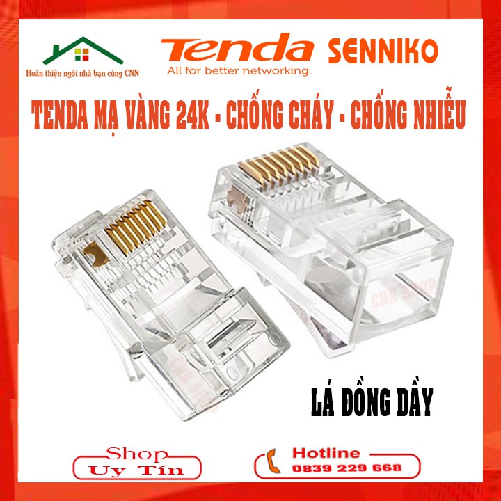 Hạt mạng TENDA CAT5 CAT6 chính hãng 100 hạt, SENNIKO RJ45 lá đồng dày ...