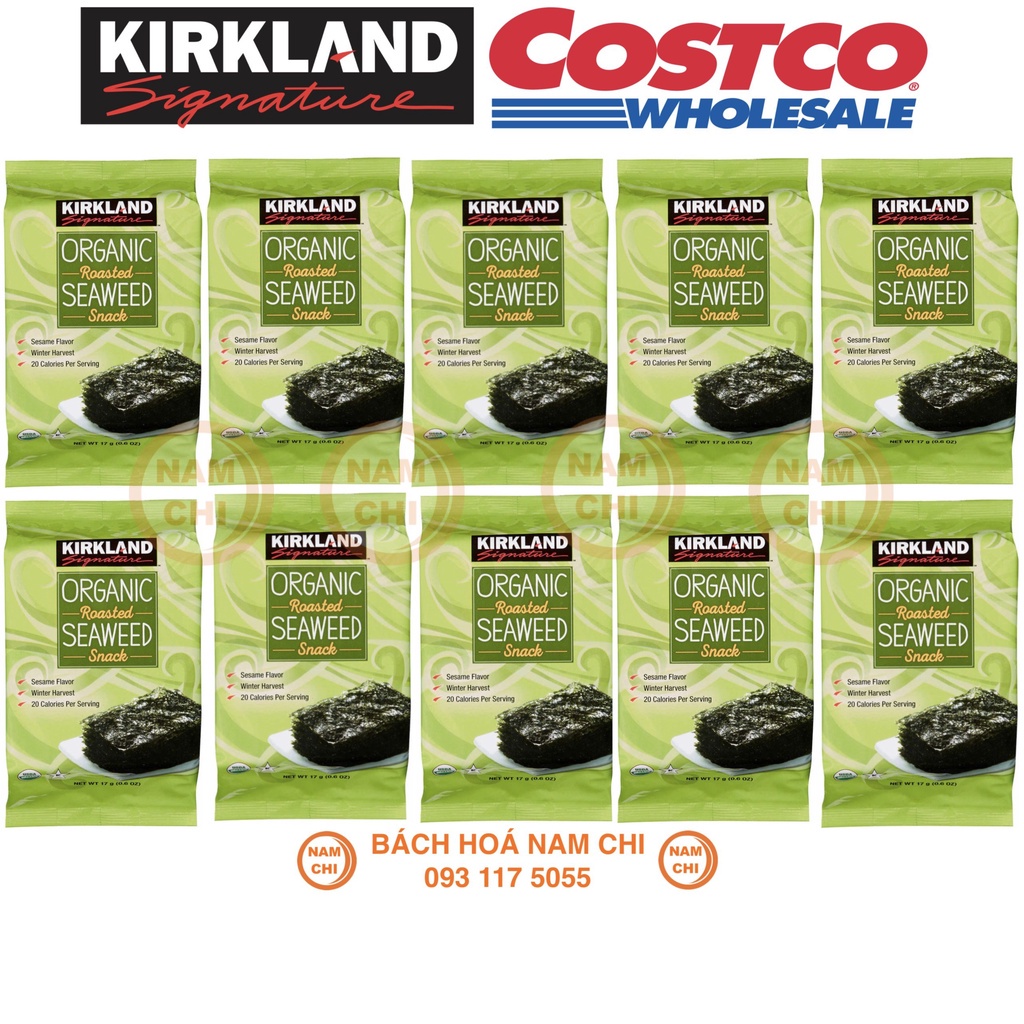[LỐC 10 GÓI] RONG BIỂN SẤY KHÔ ĂN LIỀN KIRKLAND SIGNATURE ORGANIC ...