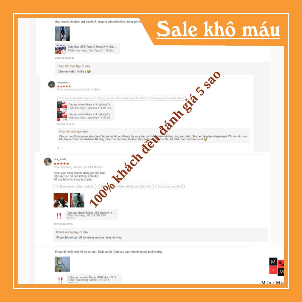 Dây cáp sạc nhanh Hoco X14 Lighting/Type C/Micro USB-Sạc Iphone/Ipad/Android/Android Micro-Chính ...