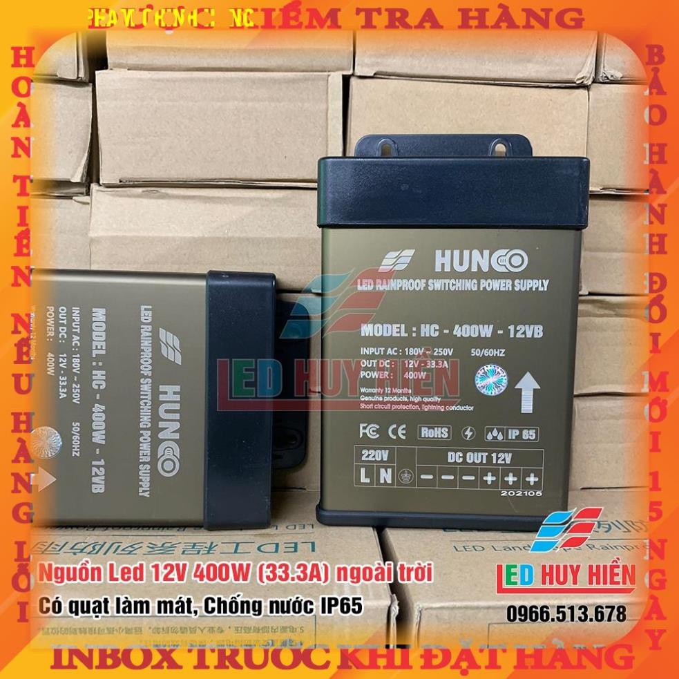 Nguồn led 12v 33A HUNCO chống nước ngoài trời, (nguồn Led 12v 400w ...