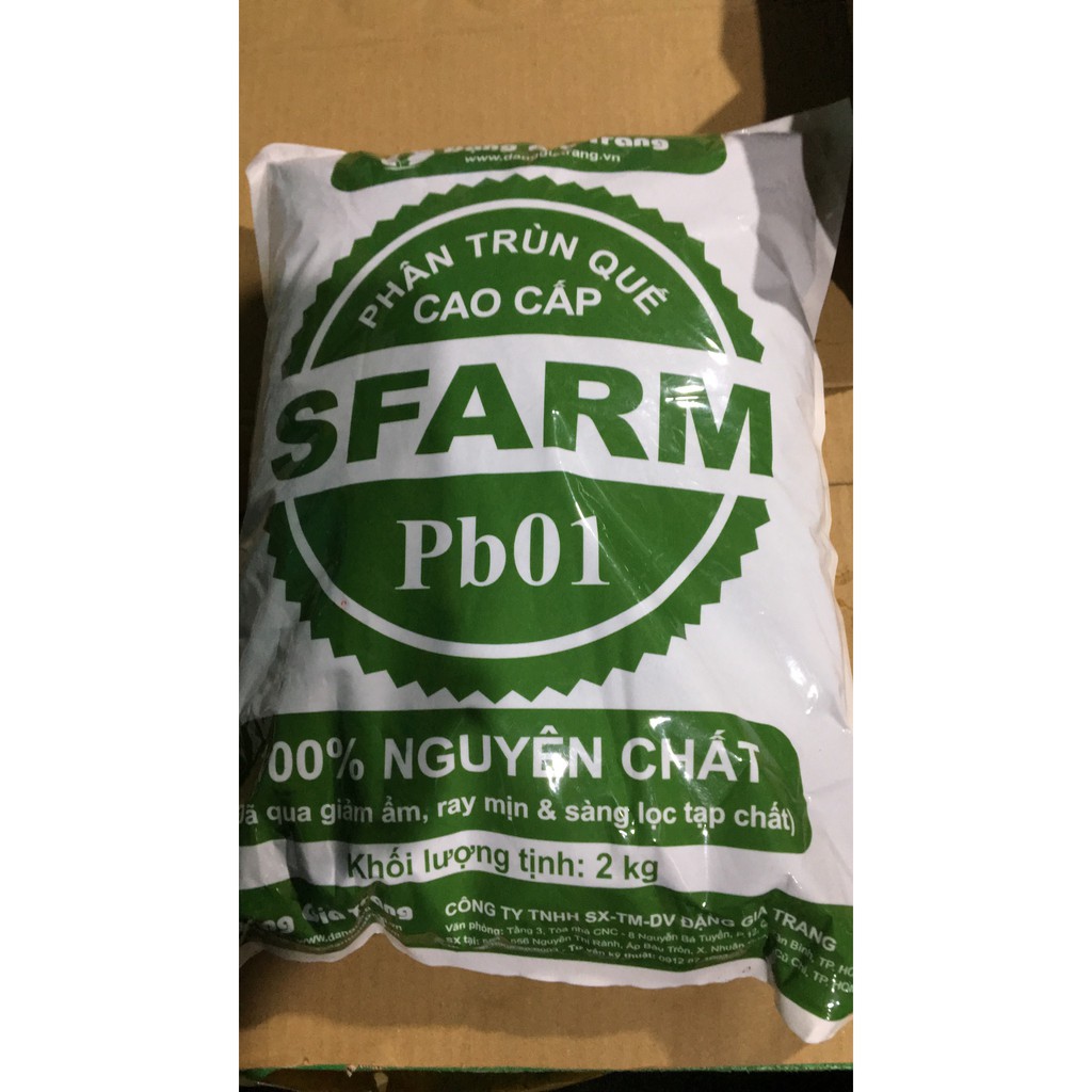 PHÂN TRÙN QUẾ ( ĐÃ QUA XỬ LÝ ) SFARM PB01 - BAO 2KG | Shopee Việt Nam