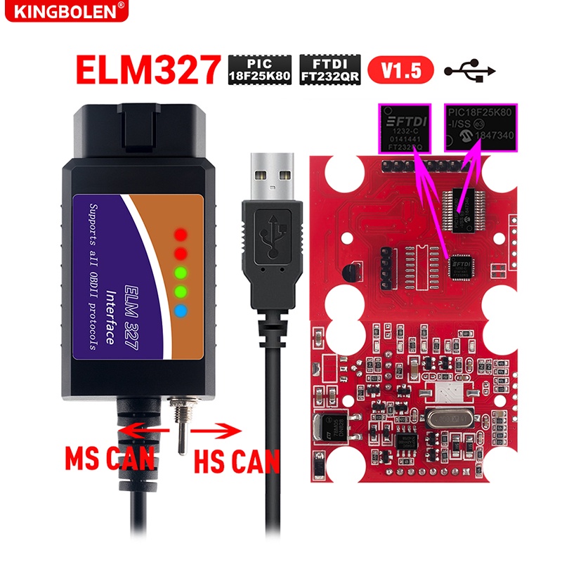Thiết Bị Quét Mã Công Tắc elm327 USB FTDI Cho Máy Scan Mã Công Tắc Choscan ELMconfig HS CAN Và ...