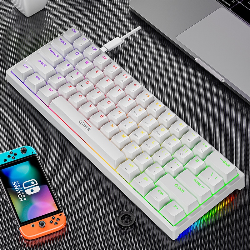 Bán phím cơ LEAVEN K620 Pro dây Type-C tháo rời LED RGB | Shopee Việt Nam