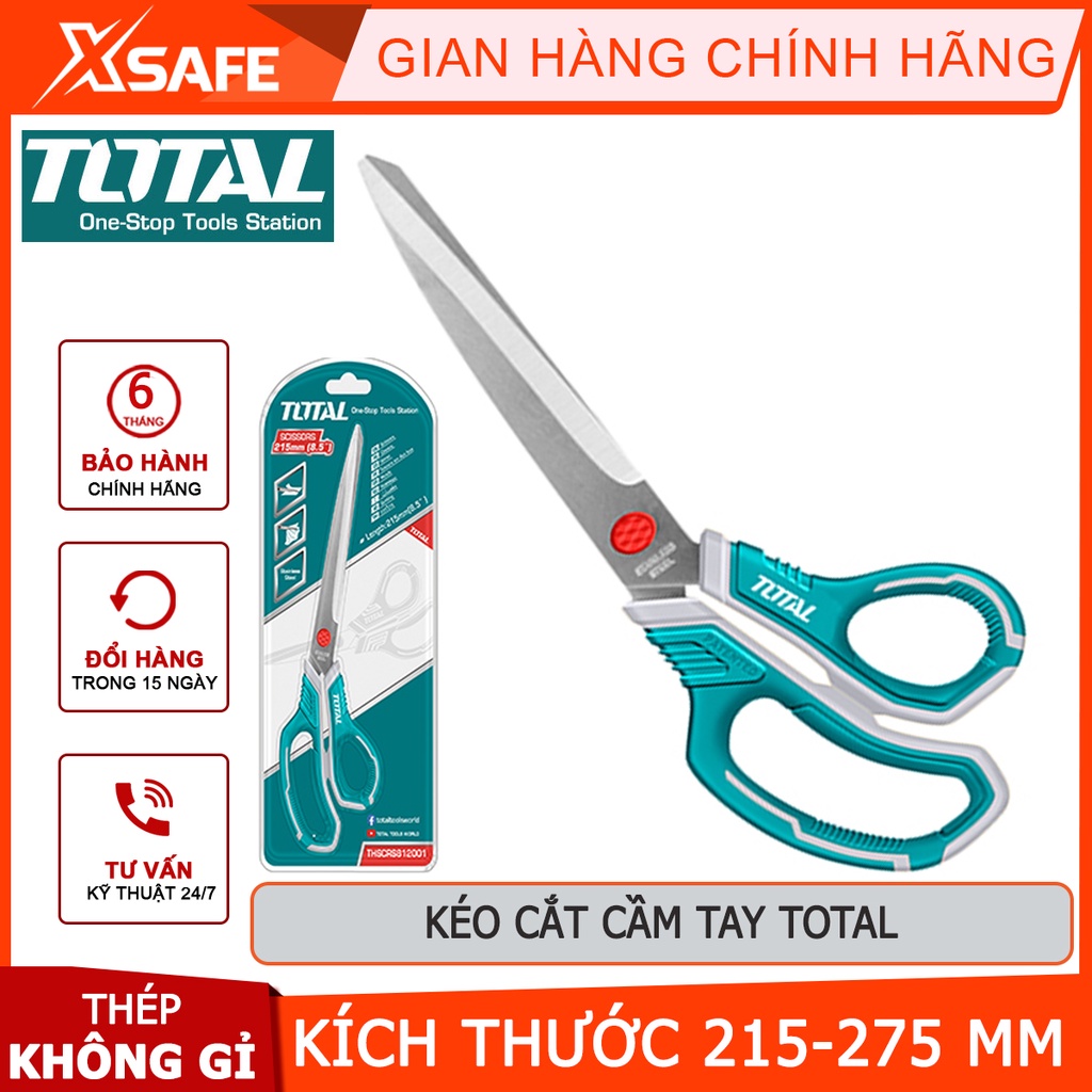 Kéo cắt cầm tay TOTAL, kéo cắt giấy kích thước 215mm (8,5") - 275mm(10-3/4") chất liệu thép ...