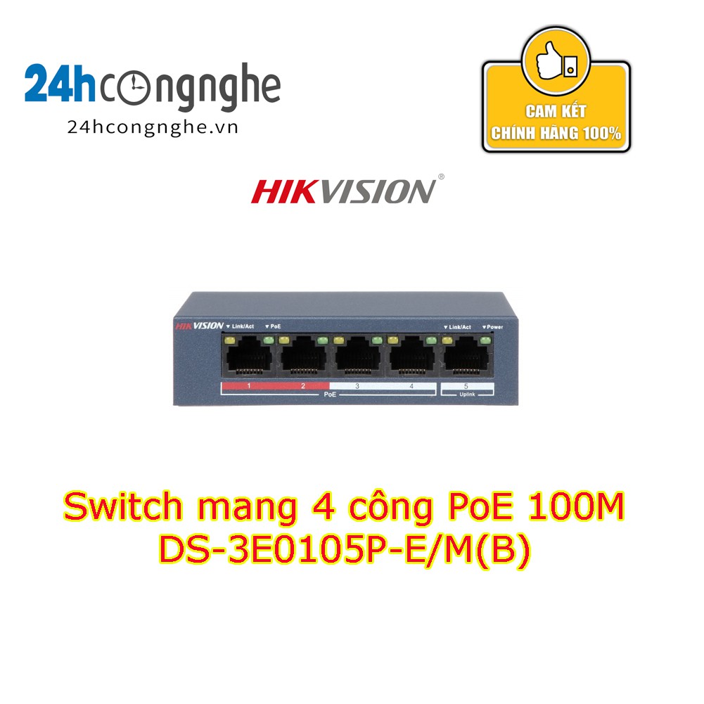 Switch mạng 4 cổng PoE 100M, DS-3E0105P-E/M(B) | Shopee Việt Nam