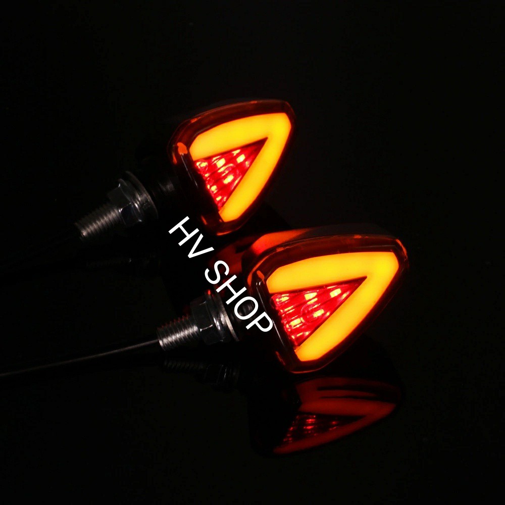 Xi Nhan Xe moto hv shop 1 mặt 2 màu HV9 ( đỏ - vàng ) ( 1 cặp | Shopee ...