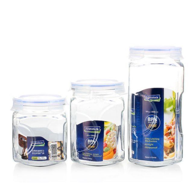 Bộ hũ thủy tinh GLASSLOCK dung tích 1500ml + 2000ml + 3000ml IG535 | Shopee Việt Nam