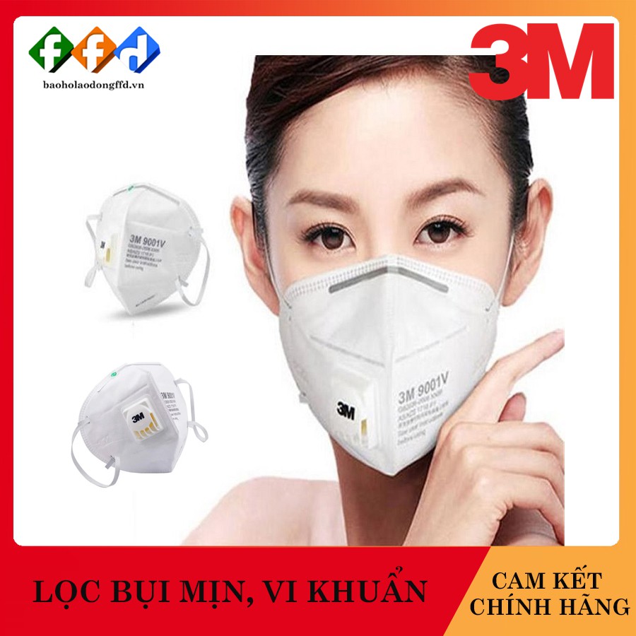 [Hàng chính hãng] Khẩu Trang 3M 9001V Chuẩn N90 Lọc ít nhất 80% bụi mịn ...