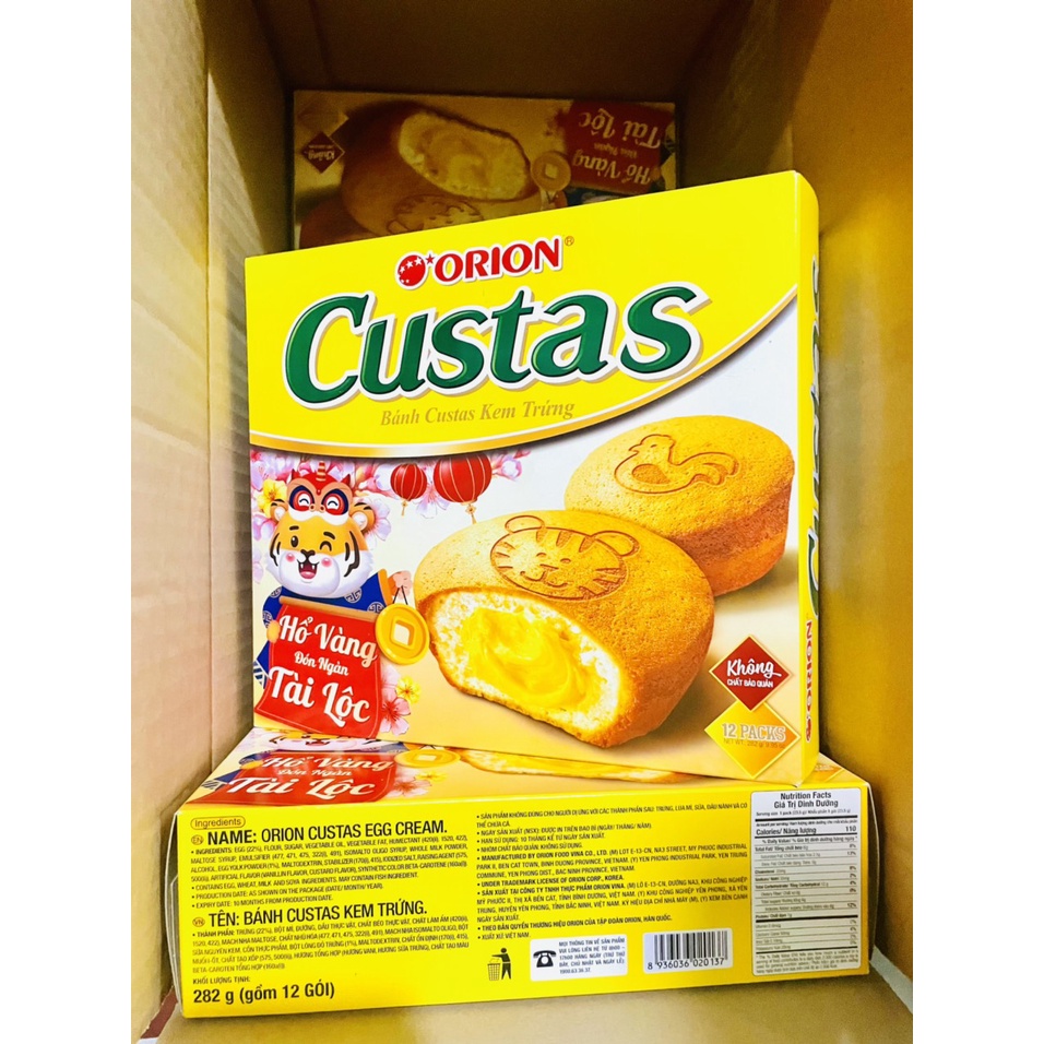Bánh kem trứng Custas hộp 282g (12 cái) | Shopee Việt Nam