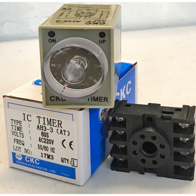 Timer giây 0-30s, Rơ Le Thời Gian CKC AH3-3 AC220V Kèm Đế | Shopee Việt Nam
