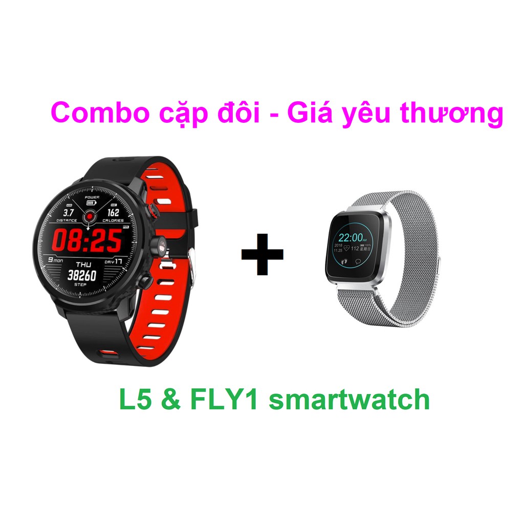 COMBO đồng hồ thông minh Microwear L5 & FLY1 - Smartwatch dành cho cặp ...