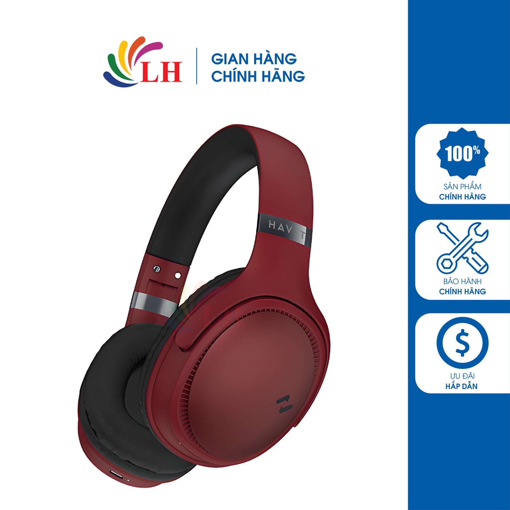 Tai nghe chụp tai Bluetooth Havit H630BT - Hàng chính hãng - Bluetooth v5.3, âm thanh sống động ...