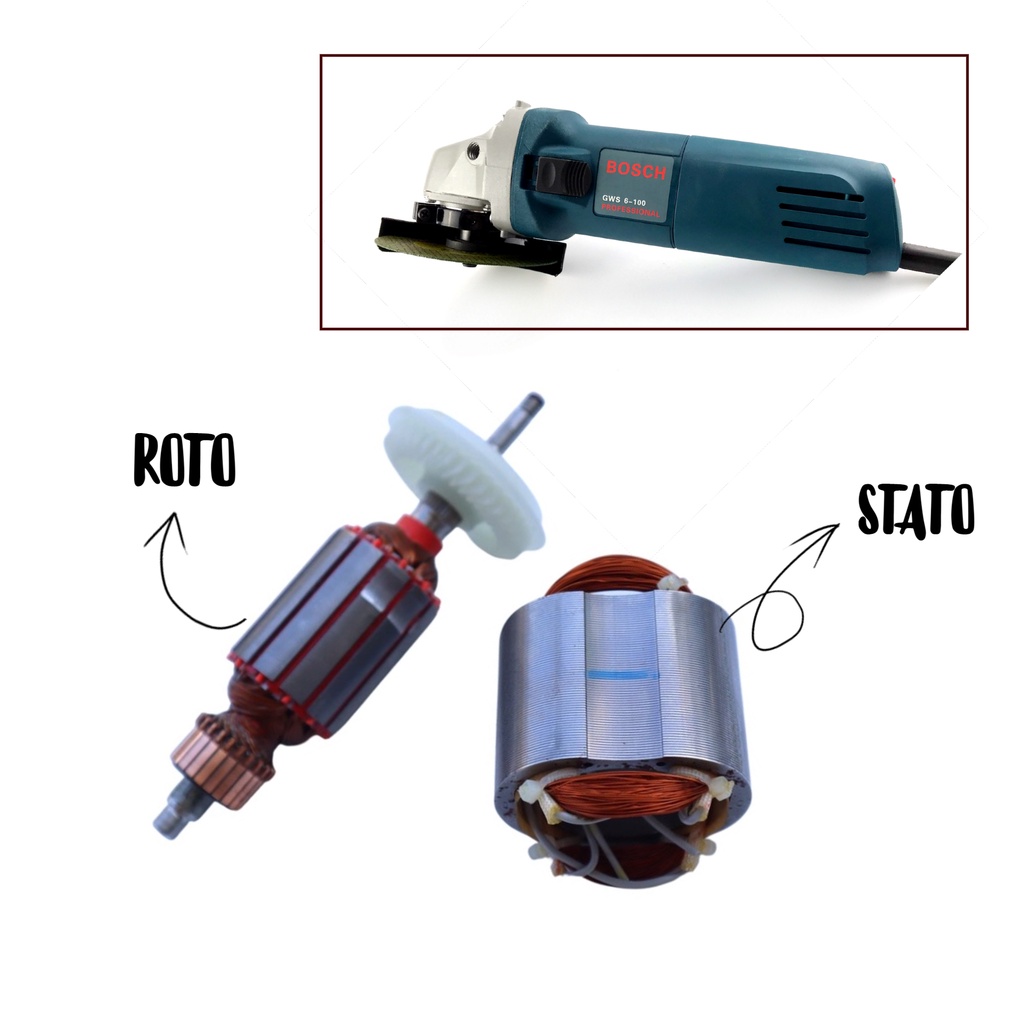 Roto và Stato máy mài Bosch 6-100 linh kiện thay thế bảo hành sửa chữa ...