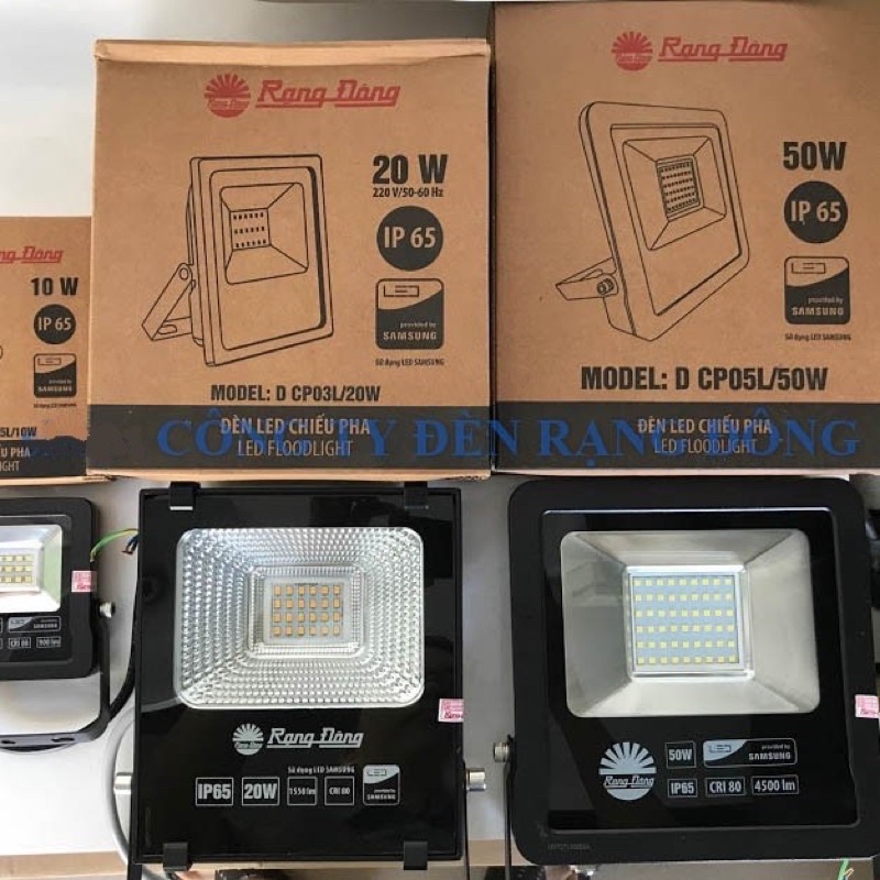 Đèn pha LED 10W, 20W, 30W, 50W Rạng Đông chính hãng,TRẮNG VÀ VÀNG ; CP06 50W, BH 24 tháng ...