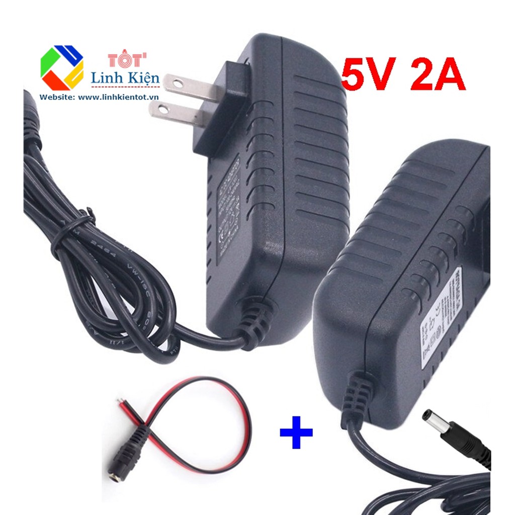 [5V 2A] Nguồn Adapter 5V/2A đầu 5.5x2.1mm + đầu chuyển | Shopee Việt Nam
