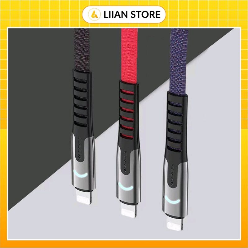 Dây cáp sạc nhanh chân Lightning có Led không nóng máy 1.2M | Shopee ...