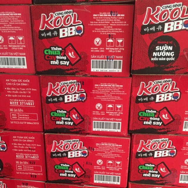 Thùng 12 Hộp Mì Trộn Cung Đình Kool BBQ 105g | Shopee Việt Nam