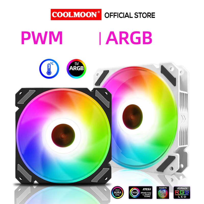 Quạt Tản Nhiệt, Fan Led RGB Coolmoon X3 Có Điều Tốc PWM - Led Sync Main ...