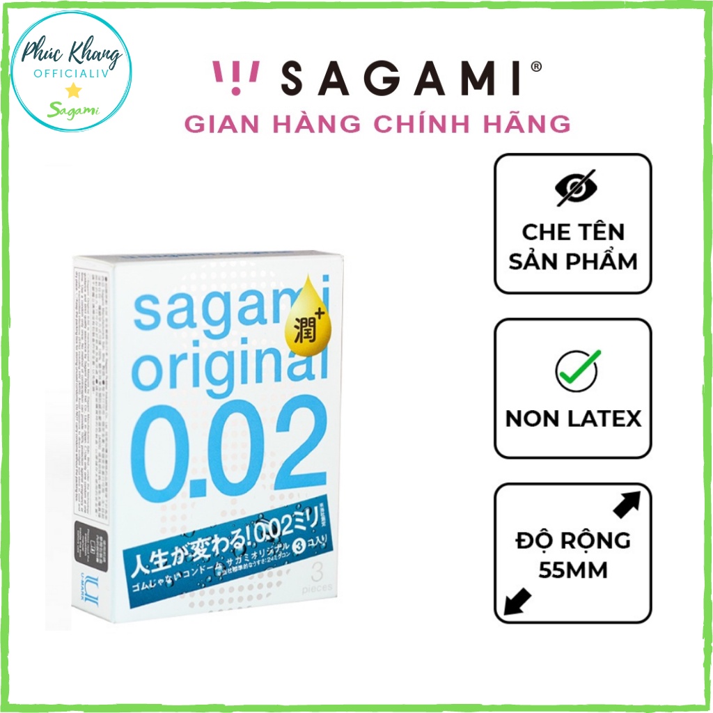 Bao cao su Sagami Original 002 Extra - Tăng 30% Gel, hộp 3 chiếc | Shopee Việt Nam