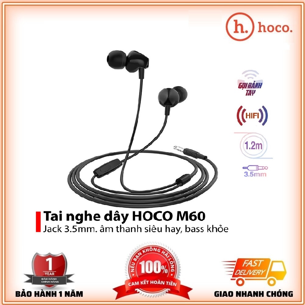 Tai nghe dây in - ear, chống ồn, giá rẻ siêu chất -Hoco M60 -Hàng chính hãng | Shopee Việt Nam