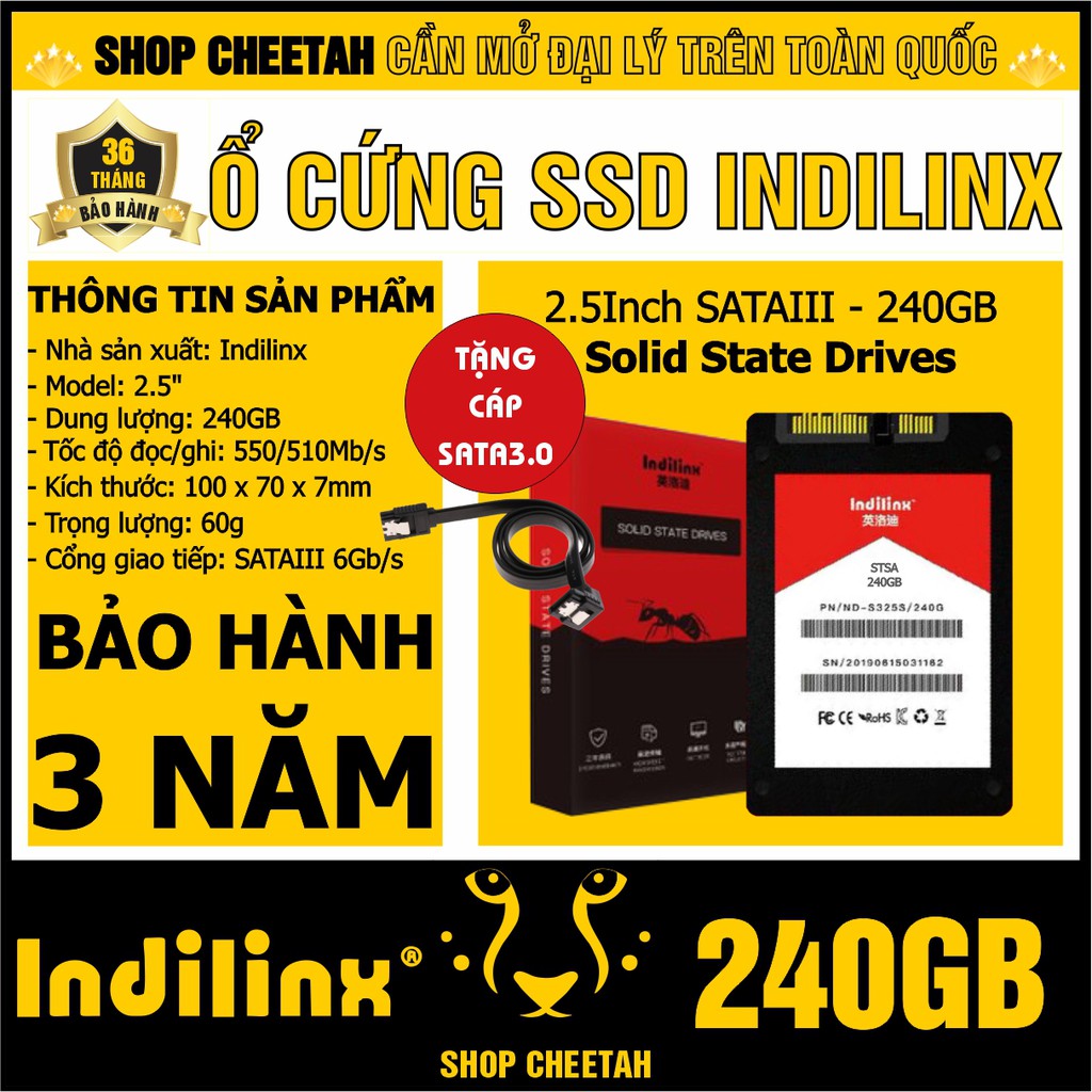 Ổ cứng SSD 2.5” Indilinx 240GB – CHÍNH HÃNG – Bảo hành 3 năm –Tặng cáp ...