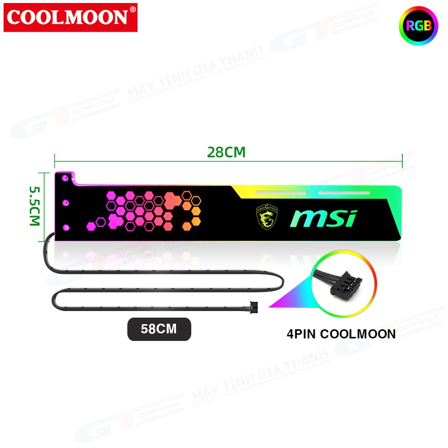 Giá Đỡ VGA 28cm ROG / Aorus / MSI LED RGB - Đồng Bộ HUB Coolmoon / Auto ...