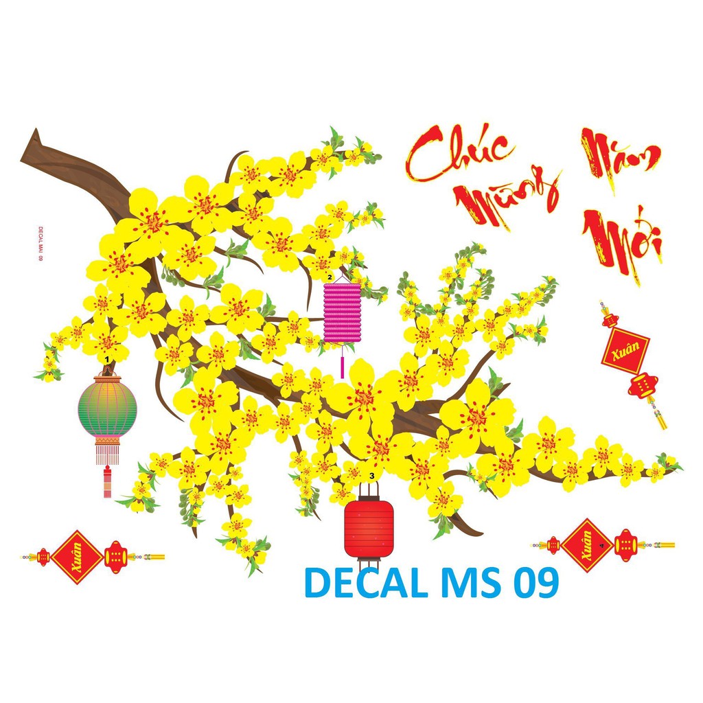 Decal hoa mai trang trí tết | Shopee Việt Nam
