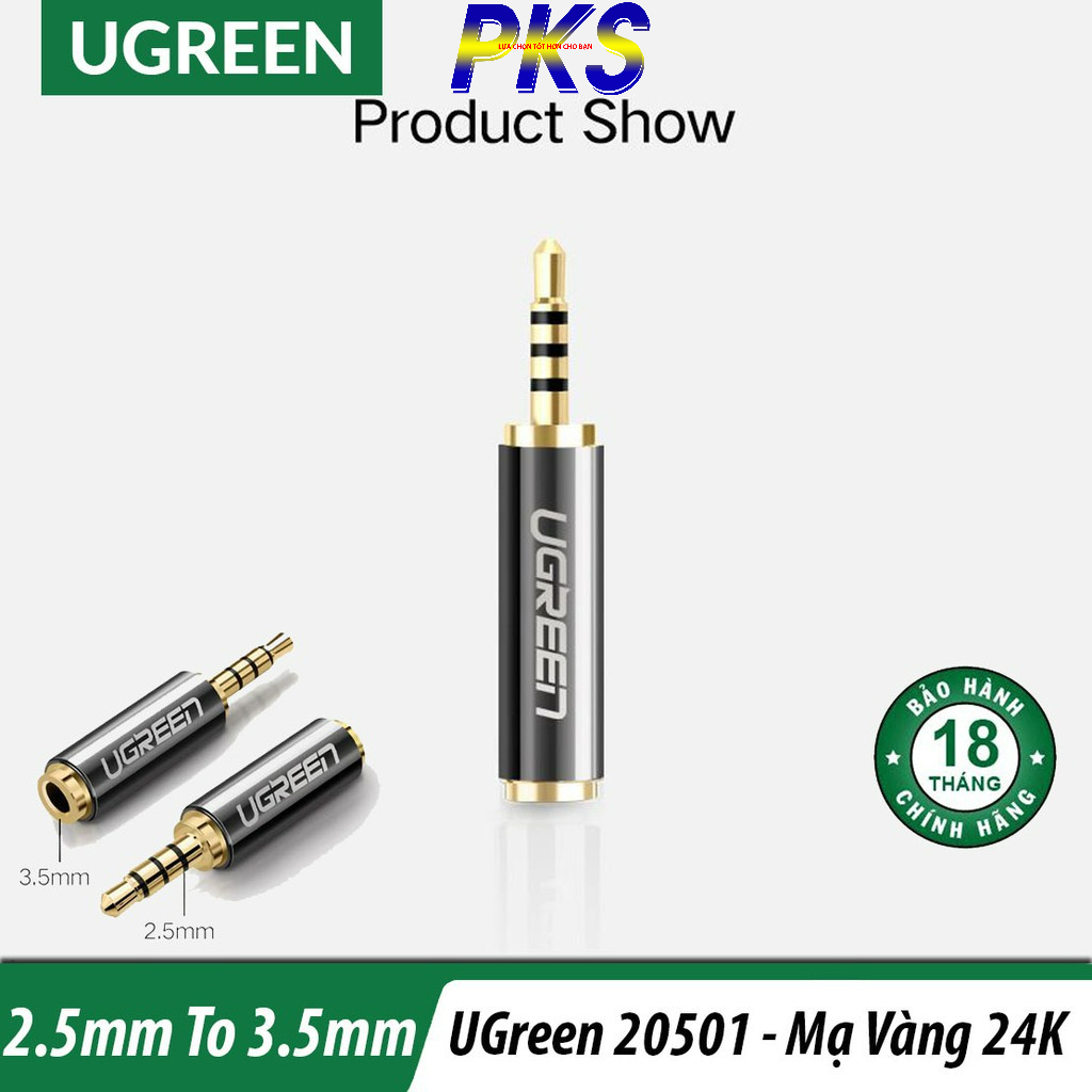 Đầu chuyển Audio 2.5mm sang 3.5mm Ugreen 20501 - Ugreen 20501 - 20501 ...