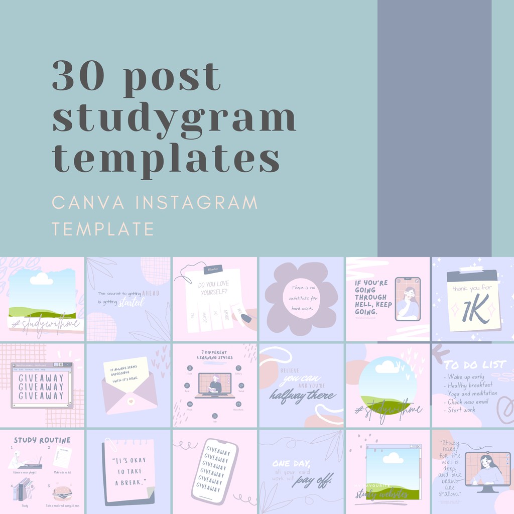 STUDYGRAM TEMPLATE - Canva Instagram Template dành cho Influencers ...