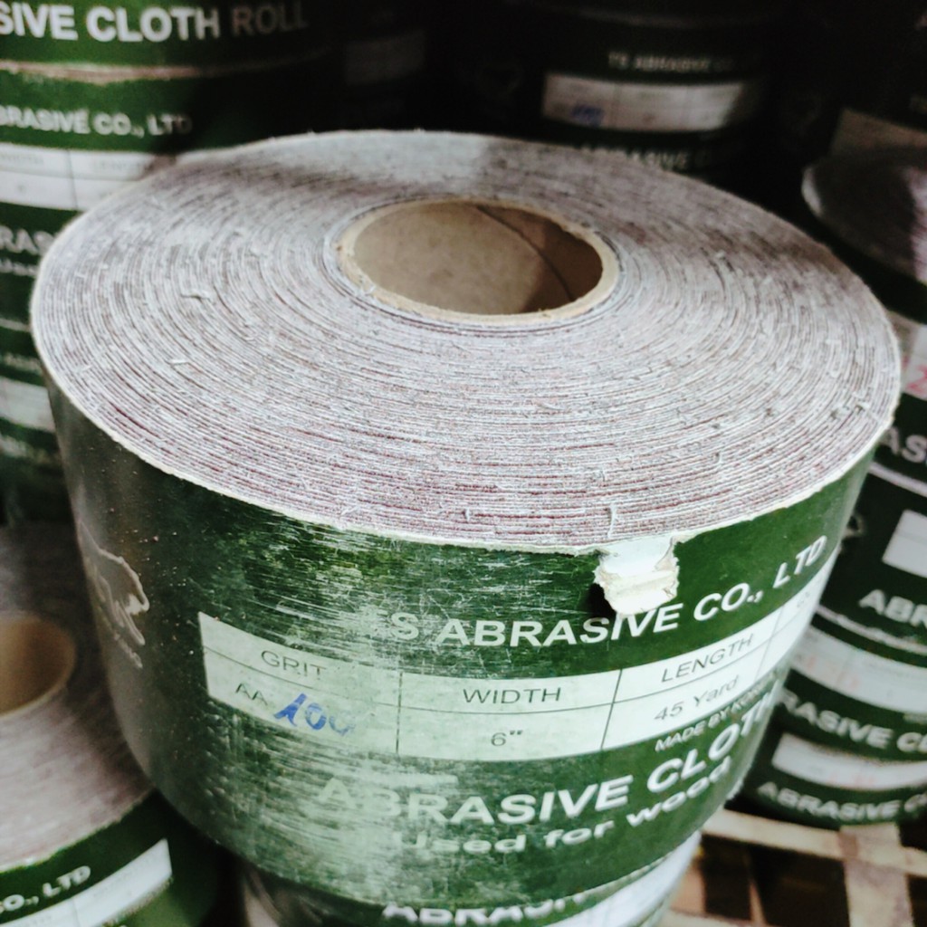 Nhám vải cuộn cát 100 (cc100), khổ 100mm, ráp cuộn đánh bóng gỗ, kim ...