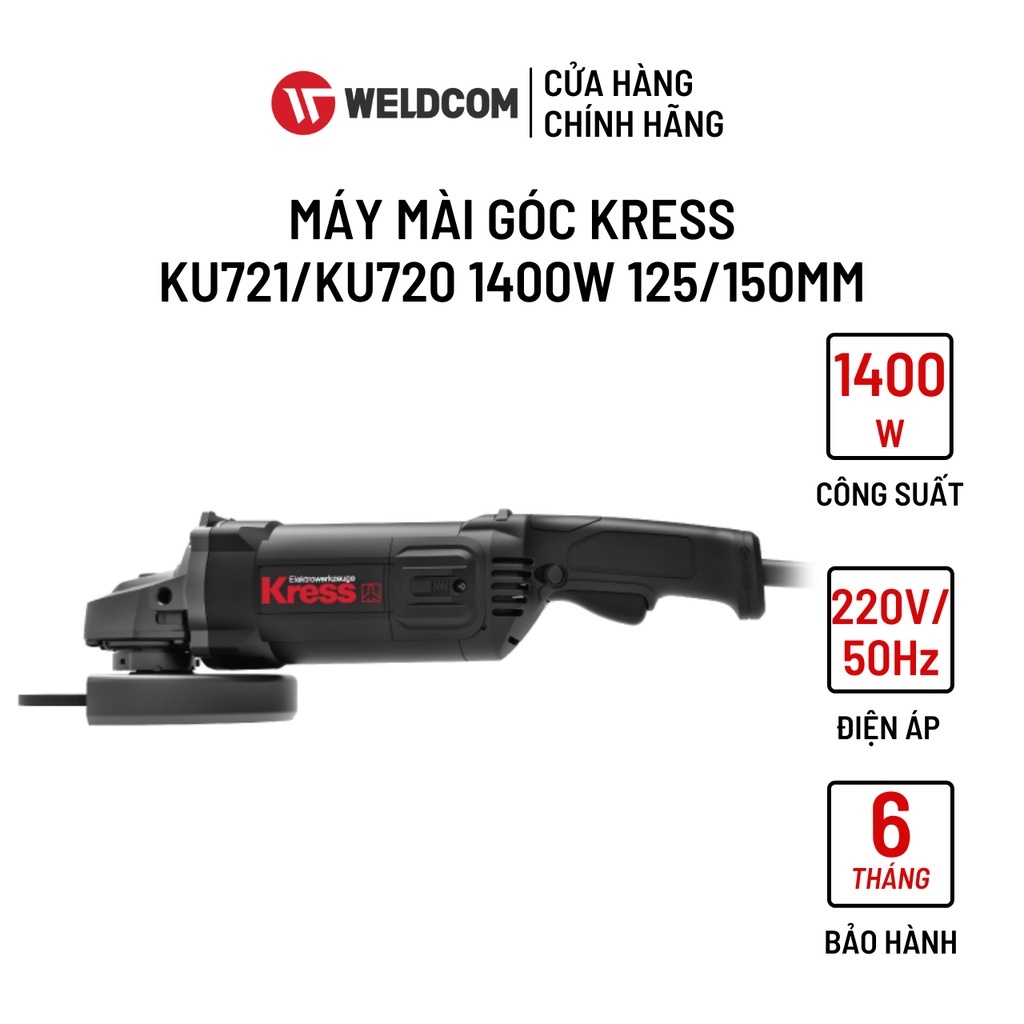 Máy Mài Góc KRESS KU721/KU720 Động Cơ Chổi Than Công Suất 1400W 125 ...