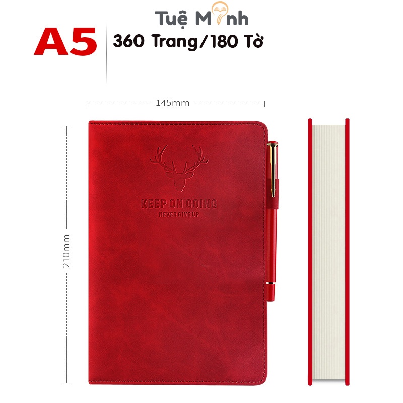 Sổ tay bìa da hình hươu A5 360 trang sổ ghi chép note kế hoạch S06 sang ...
