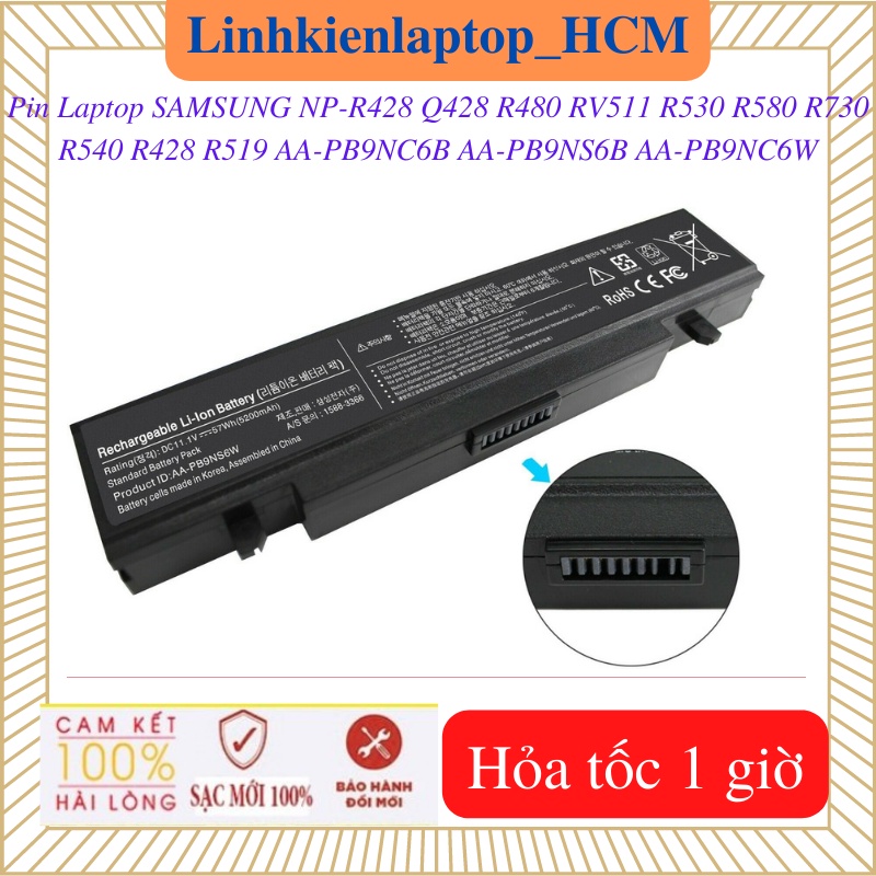 Pin Laptop SAMSUNG R428 NP-R428 R480 R519 R530 R540 R580 R730 RV511 ...