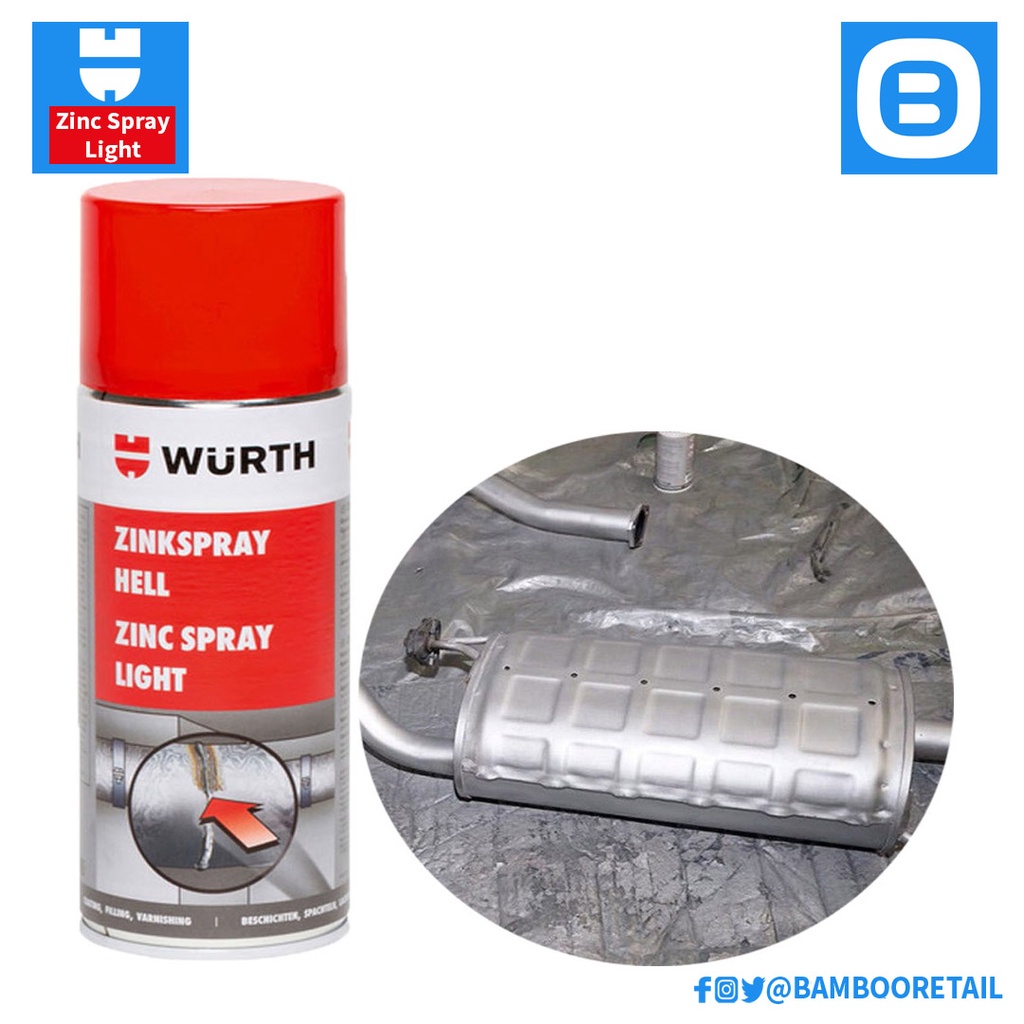 Wurth Zinc Spray Light, Chất mạ kẽm màu sáng 400ml, 0893113114 | Shopee ...